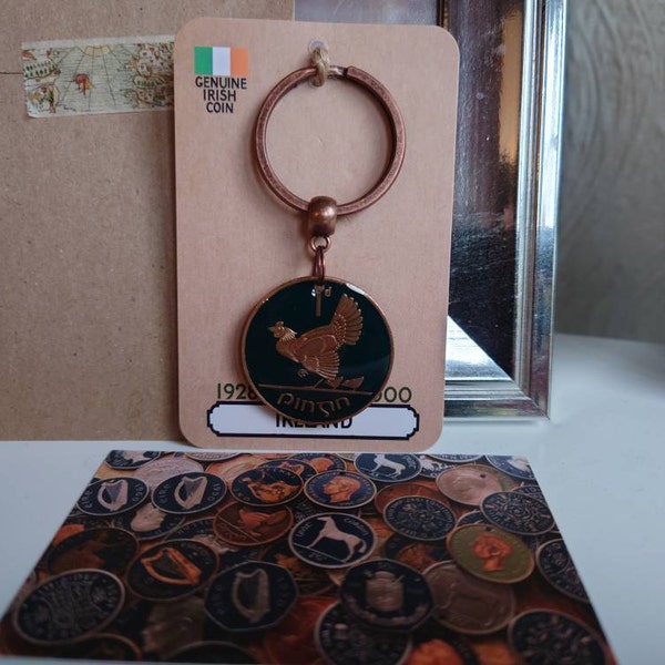 Lucky Silver Sixpence Keyring / Old Irish Coin / Greyhound & Harp /1928 ...