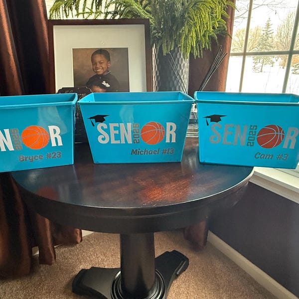 Custom Senior Baseball Basket - Graduation Baseball Senior Night Bucket ...