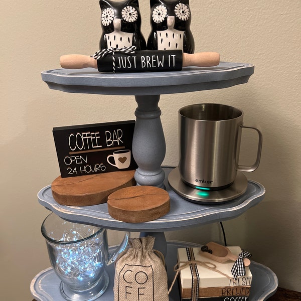 Coffee Bar Tier Tray Decor | Coffee Nook Tier Tray Decor | Rise and ...