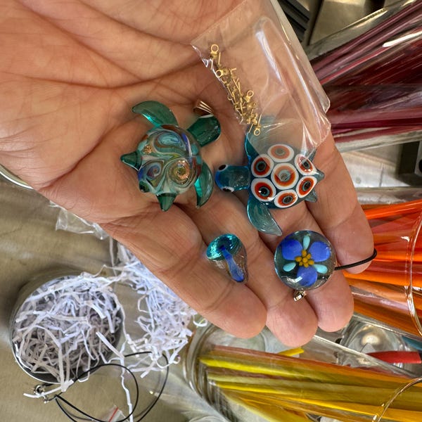 Evil Eye Sea Turtle, Red Spotted Turtle , Hand Blown Glass Sea Turtle ...