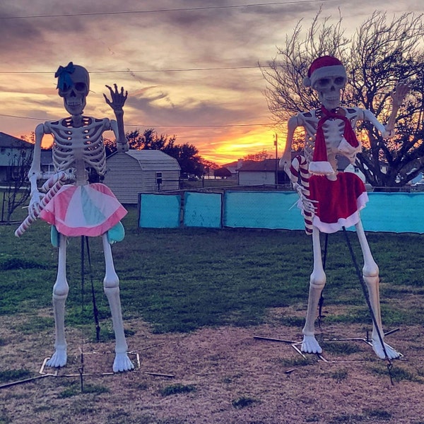 12’ Skeleton Santa Hat & Scarf (red) (skeleton NOT Included) - Etsy