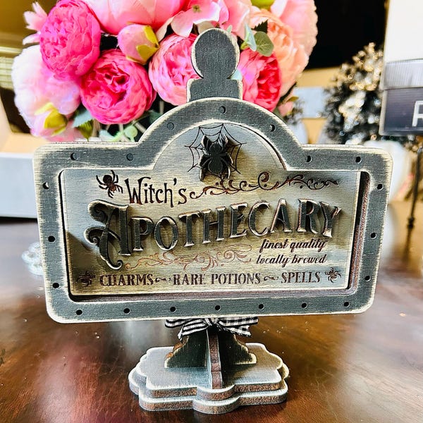 Spooky Wood Witch & Cauldron: Farmhouse Halloween Décor, Rustic Charm ...