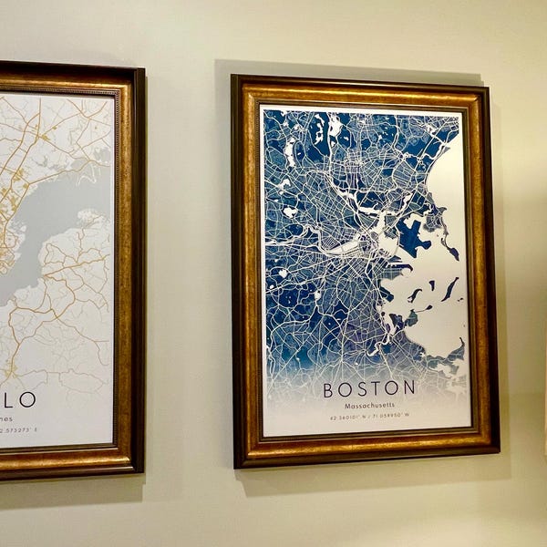 Set of 3 Custom Maps, City Map Prints, Custom Map Print, Custom Any ...