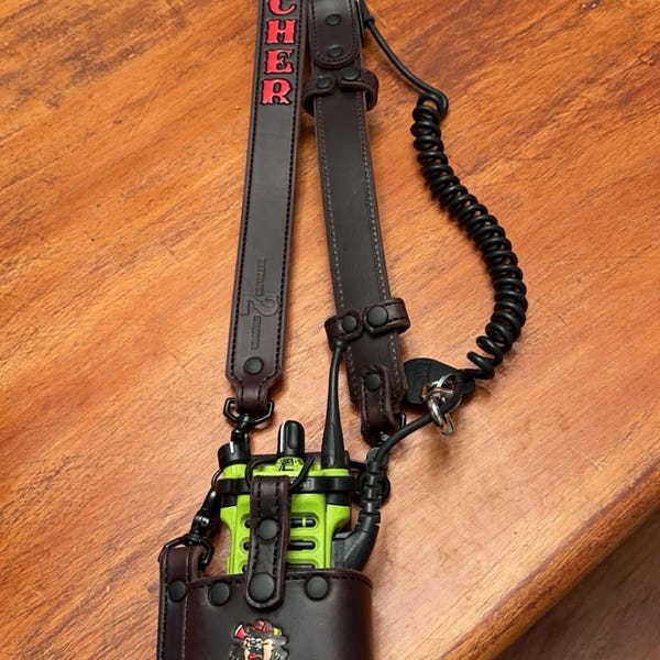 Custom Leather Firefighter EMS Radio Strap Holster Special Ops EHS - Etsy