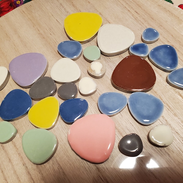 250g Pebbles Ceramic Mosaic Tiles. 20 Color for Choose.glaze Variation ...