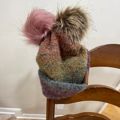 Large Neutral Pom Poms for Crafts Natural Color Tufts for Hats Scarfs ...