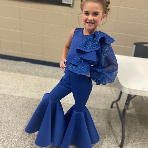 Hot Pink Sparkly Jumpsuit Pageant Outfit Girls Neoprene Jumpsuit ...