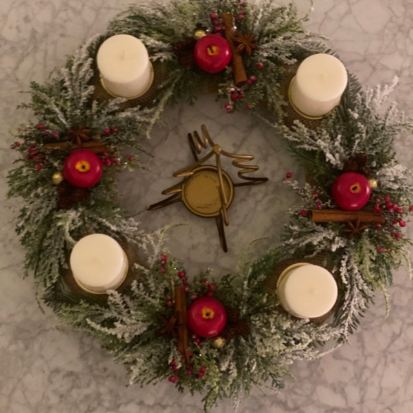 Christmas Candle Centerpiece, Advent Centerpiece, Holiday Arrangement ...