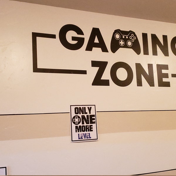 Gaming Zone Video Game Controller Wall Decal, Gaming Room Decor, Vinyl ...