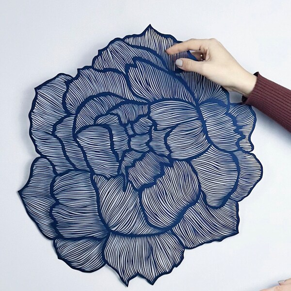 Paper Collage Art " Flowers " Paper Cut Collage, Original Paper Cutting ...