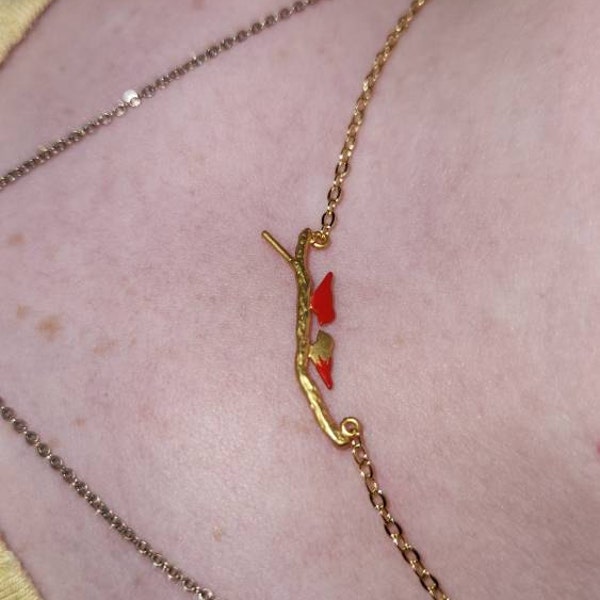 Cardinal Grandparents Necklace Male and Female Cardinal Necklace / Red ...
