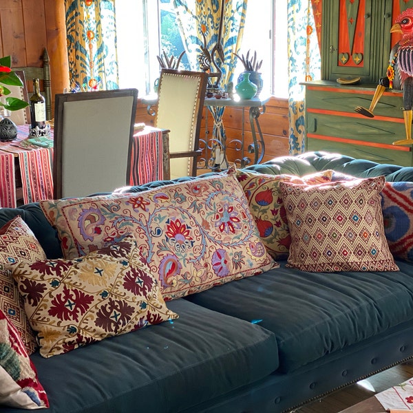 Uzbek Suzani Embroidered Coat, Suzani Long Caftan, Suzani Coat, Suzani ...