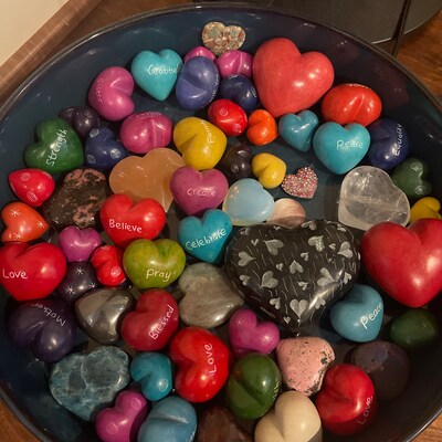 Handmade Pale Blue Stone Heart, Mother - Etsy