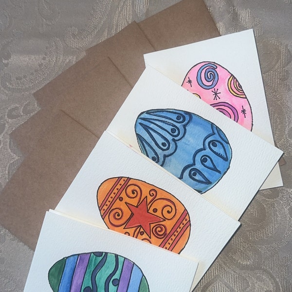 Easter Egg Cards Handmade Easter Cards Hand Painted Easter Egg Greeting ...