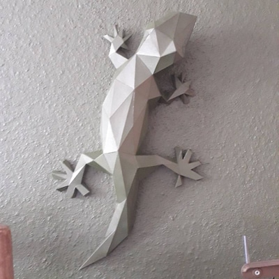 Lizard Papercraft Sculpture, Printable 3D Puzzle, Papercraft Pdf ...
