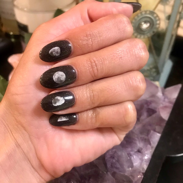 Moon Phase Waterslide Nail Decals | Celestial Nail Stickers | Lunar ...