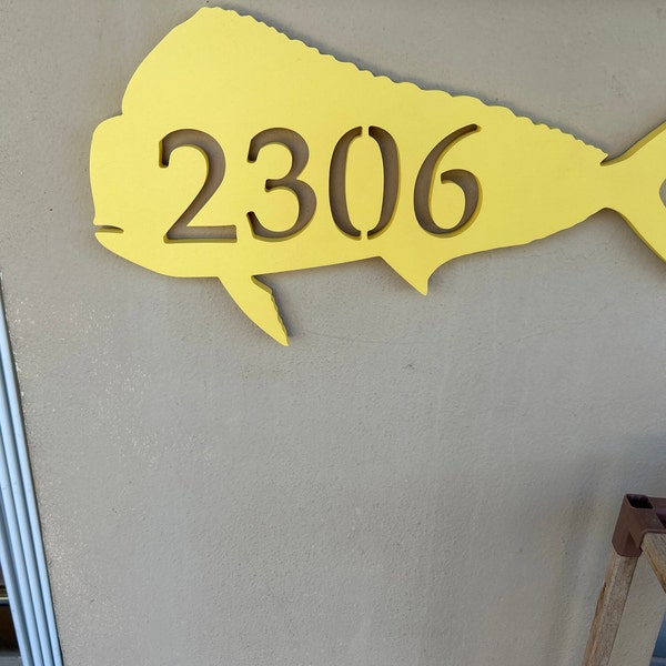 Mahi Mahi Fish Address Sign: Coastal Beach House Decor - Etsy