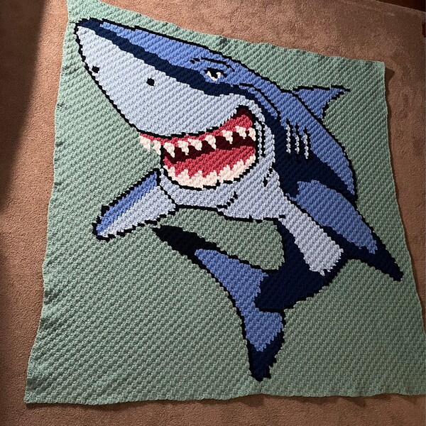 C2C Shark Crochet Pattern / C2C Blanket / C2C Graphgan / C2C Patterns ...