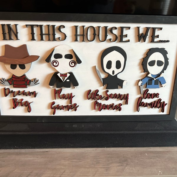 Halloween Welcome Words of Wisdom Scary Movie Sign, Horror Movie Love ...