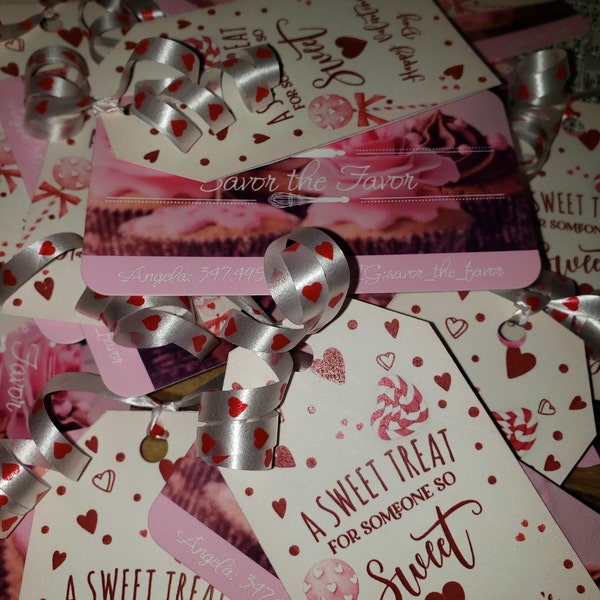 EDITABLE Valentine Sweet Treat Favor Tag Hearts Treat Bag Tag Baby ...