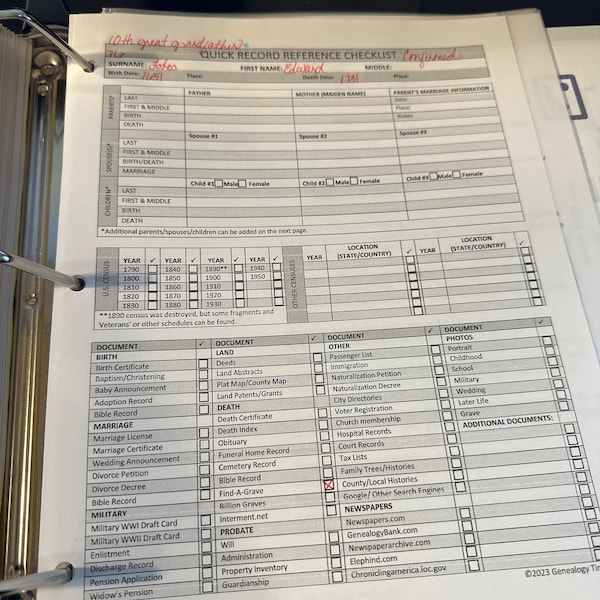 Helpful Fillable Family Group Sheet U.S. Letter-sized Printable to Make ...