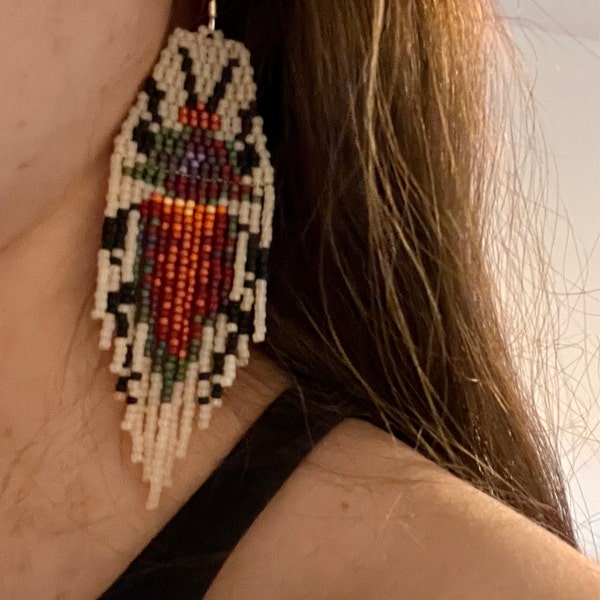 Rust - Handwoven Beaded Earrings,handmade Gifts,beige,harvest ...