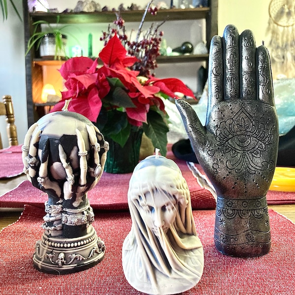 Hand of Glory Candle All Seeing Eye Altar Offering Gift for Witch Hamsa ...