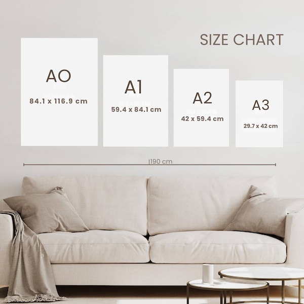 Landscape Wall Art Size Guide, Standard Frame Sizes Guide, Living Room ...