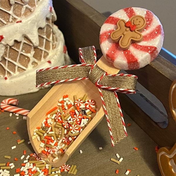 Gingerbread Wooden Spoon With Fake Sprinkles Gingerbread Decor - Etsy