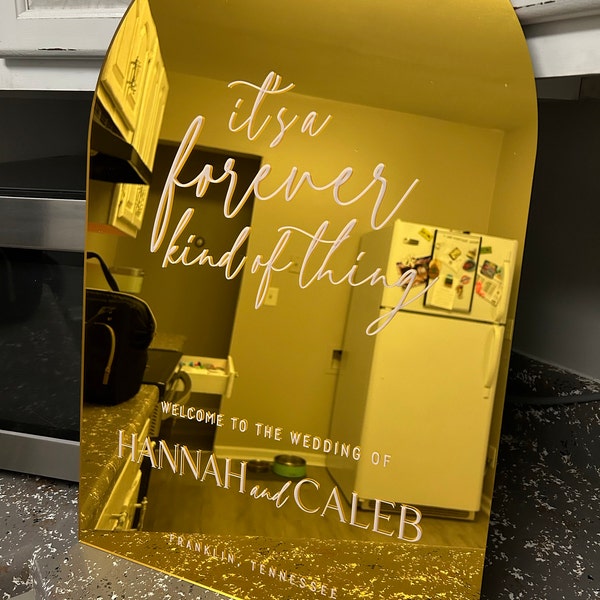 Mirror Wedding Welcome Sign, Gold Wedding Sign, Gold Mirror Wedding ...