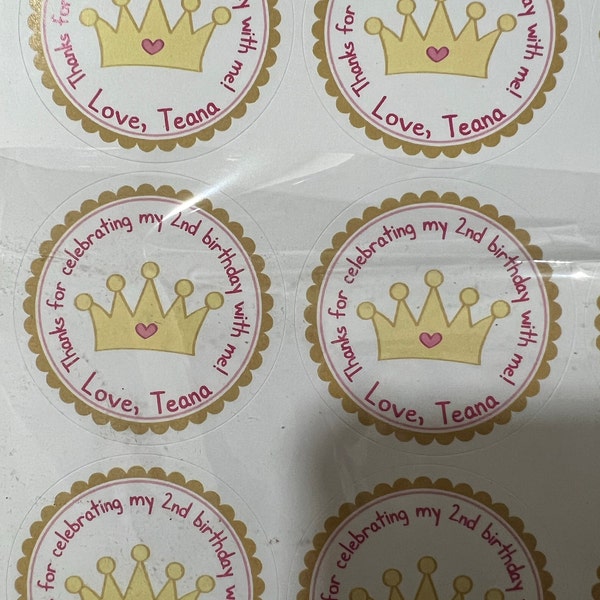 Princess Crown Stickers, Princess Birthday Party, Princess Party ...