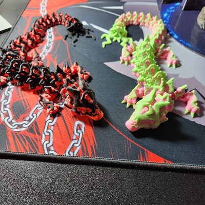 Punk Dragon Fidget Toy 3D Printed Articulated Dragon - Etsy