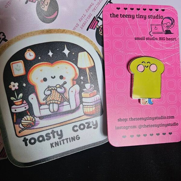 Toast Pin - Enamel Pin - Lapel Pin - Kawaii Pin - Cute Pin - Gold ...