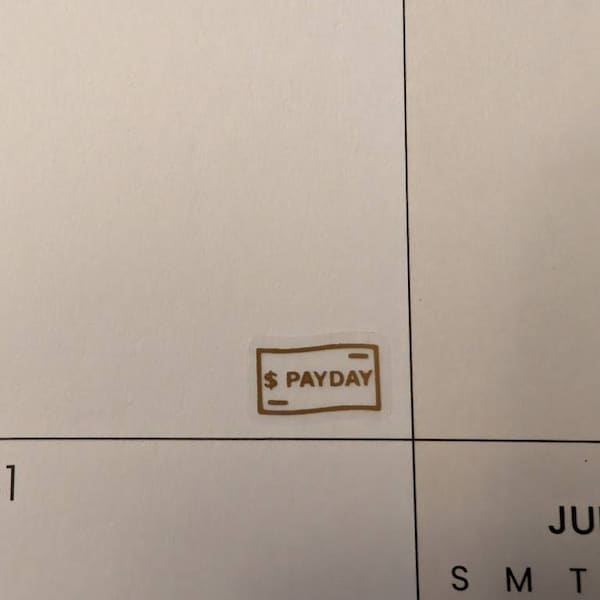 50 Payday Stickers | Gold Pay Day Planner Sticker | Payday Foil Planner ...
