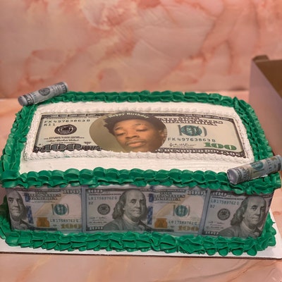 Your Face on Money Edible Cake Topper Image, 100 Dollar Bill Face Cake ...