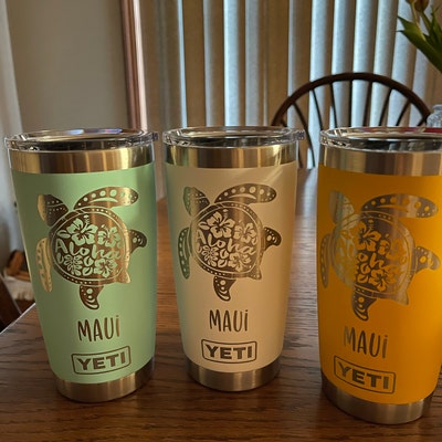 Sea Turtle Aloha Mandala Engraved YETI Rambler Tumbler Engraved Tumbler ...