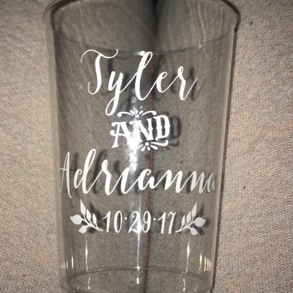 Personalized Plastic Wedding Cups, Custom Hard Plastic Cups ...