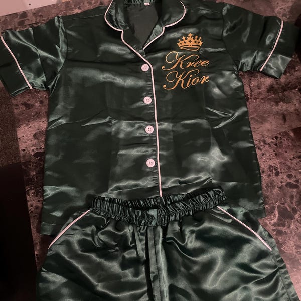 Baby Blue Pj's,personalized Satin Pyjamas,bridesmaid Pajama Set ...