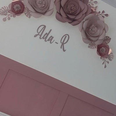 Initial Letter Paper Flower Set Wall Decal Paper Flower Nursery ...