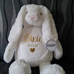 Personalised Bunny Rabbit Teddy Grey Plush Bunny Cuddly Toy | Etsy UK