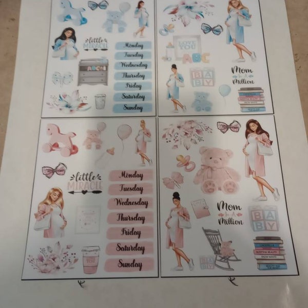 Maternity Stickers Printable, Pregnancy Planner Stickers, Pregnant ...