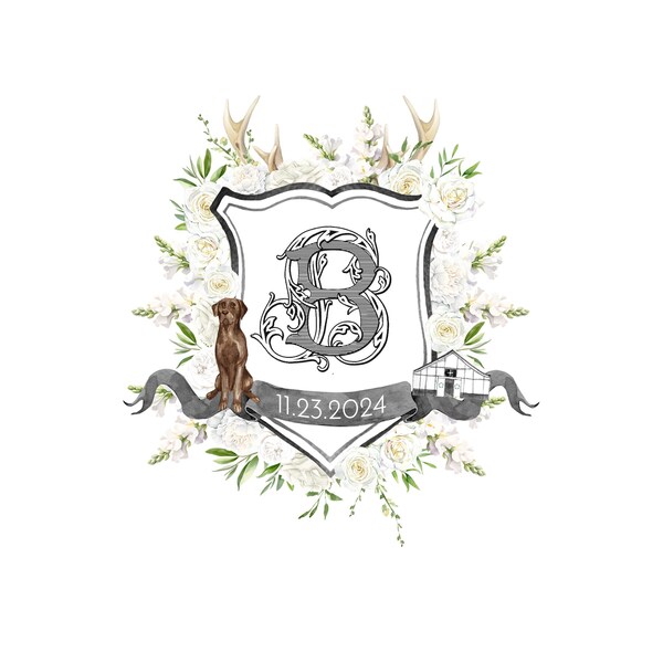 Custom Wedding Monogram Logo, Wedding Monogram, Watercolor Monogram ...