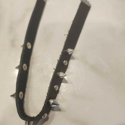 Black Leather STAR Choker, 10mm Black Choker, Punk Choker, Rocker ...