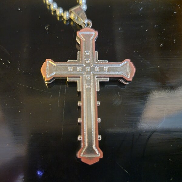 Gold Cross With Adjustable Chainmail Band Crusader Bracelet, Free Gift ...