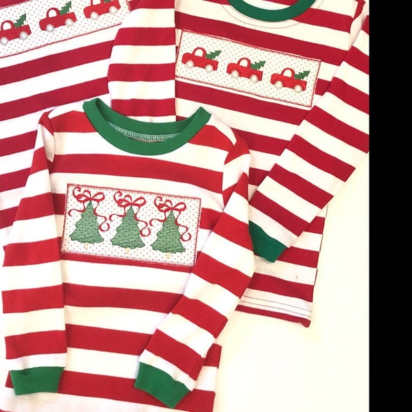 Christmas Tree Trio Machine Embroidery Design, Sketch Stitch Embroidery ...