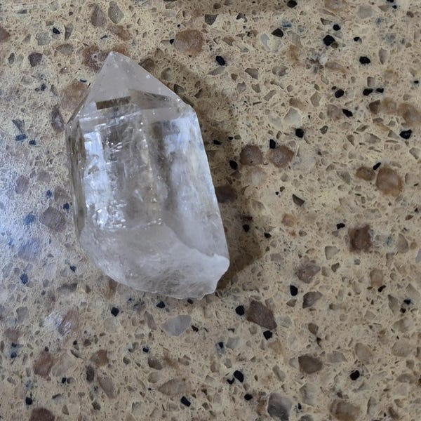 Clear Quartz Crystal Necklace, Wire Wrapped Gemstone Pendant With Free ...