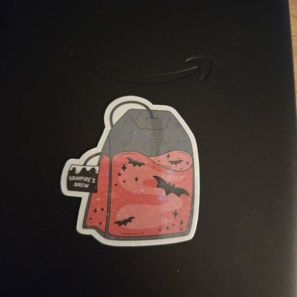 Halloween Sticker | Vampire Brew Tea Bag Holographic Sticker ...