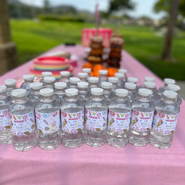 Editable Sweets Candy Water Bottle Label, Sweets Candy Label, Candy ...