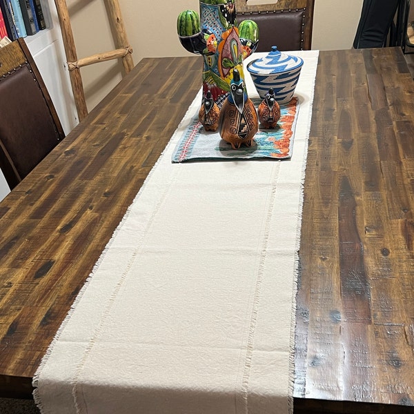 Rustic Farmhouse Table Runner | Farmhouse Dining Decor | Cream Color - Etsy