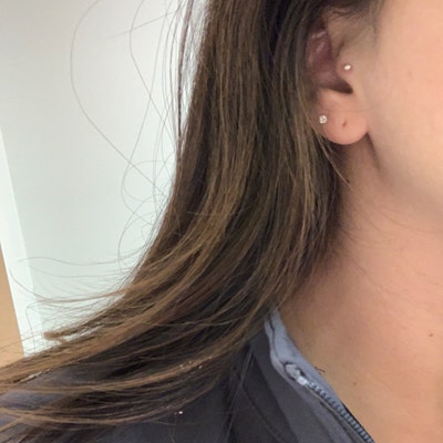 14K Rose Gold Round Stud Screw Back Earrings Children Girls - Etsy